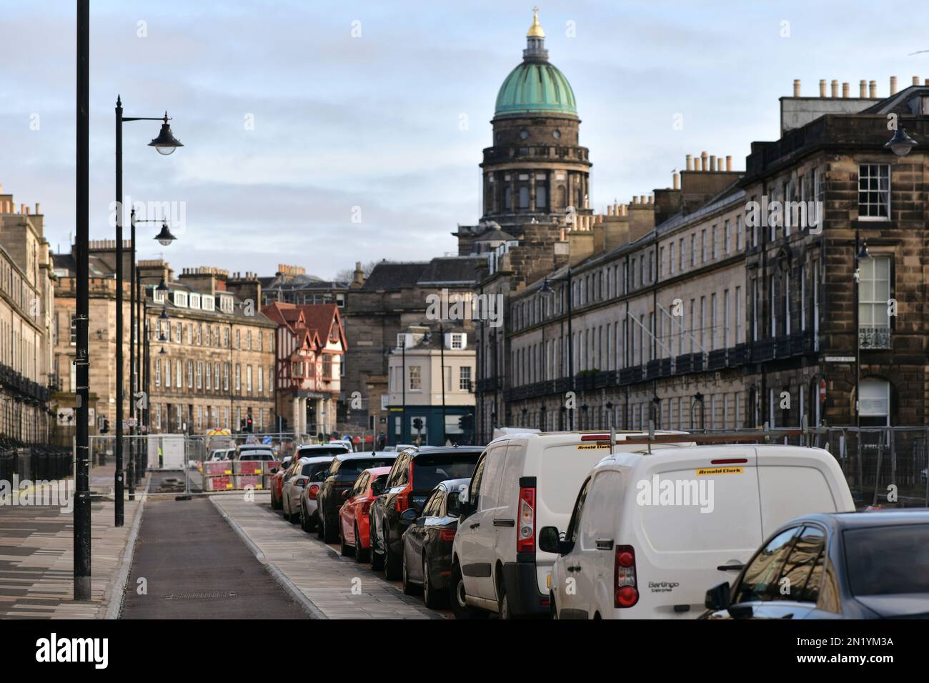Edinburgh Scotland, UK 06 February 2023. General view of the cycle lane ...