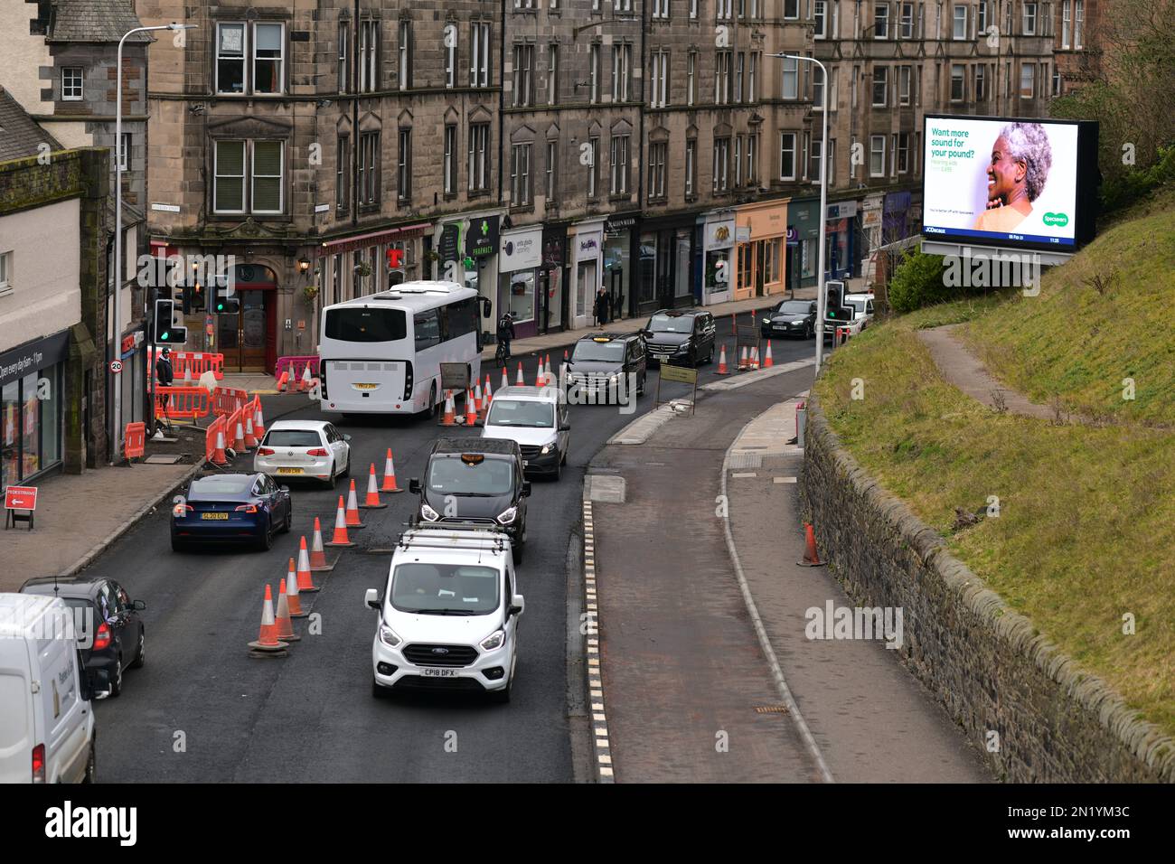 Edinburgh Scotland, UK 06 February 2023. General view of the cycle lane ...