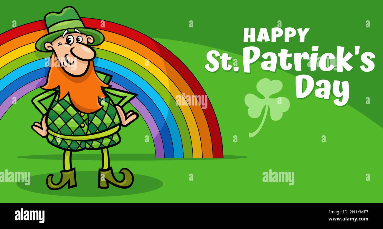 Cartoon illustration of Saint Patrick Day design with Leprechaun ...