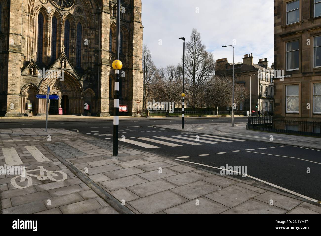 Edinburgh Scotland, UK 06 February 2023. General view of the cycle lane ...