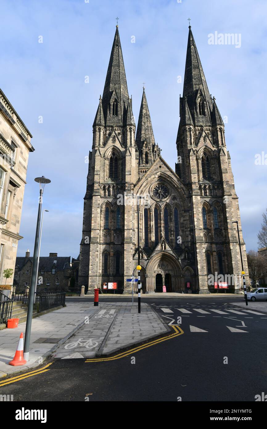 Edinburgh Scotland, UK 06 February 2023. General view of the cycle lane ...