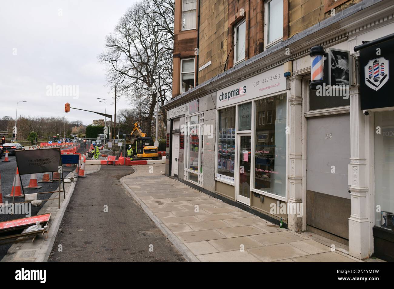 Edinburgh Scotland, UK 06 February 2023. General view of the cycle lane ...