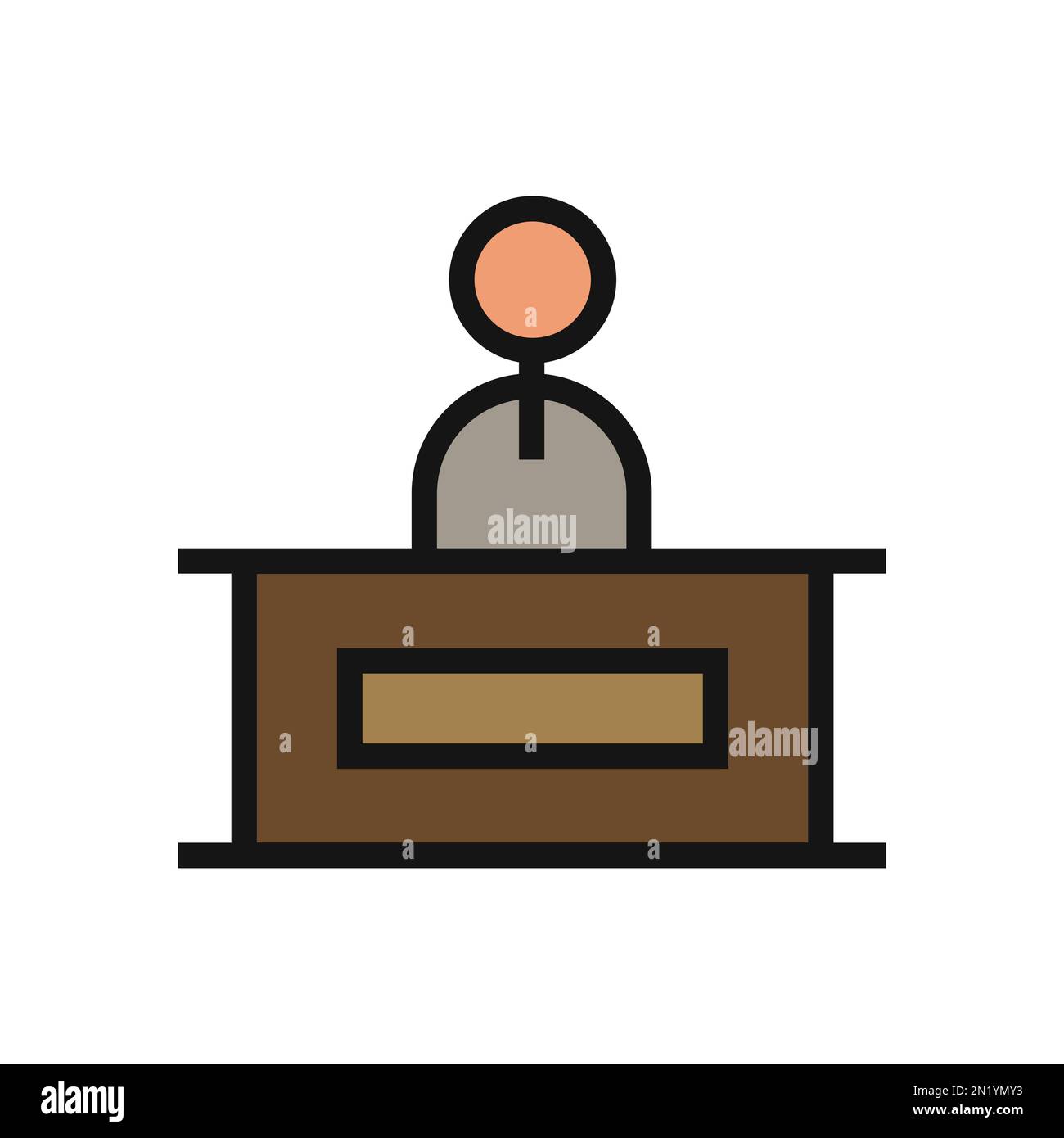 Boss line icon isolated on white background. Black flat thin icon on ...