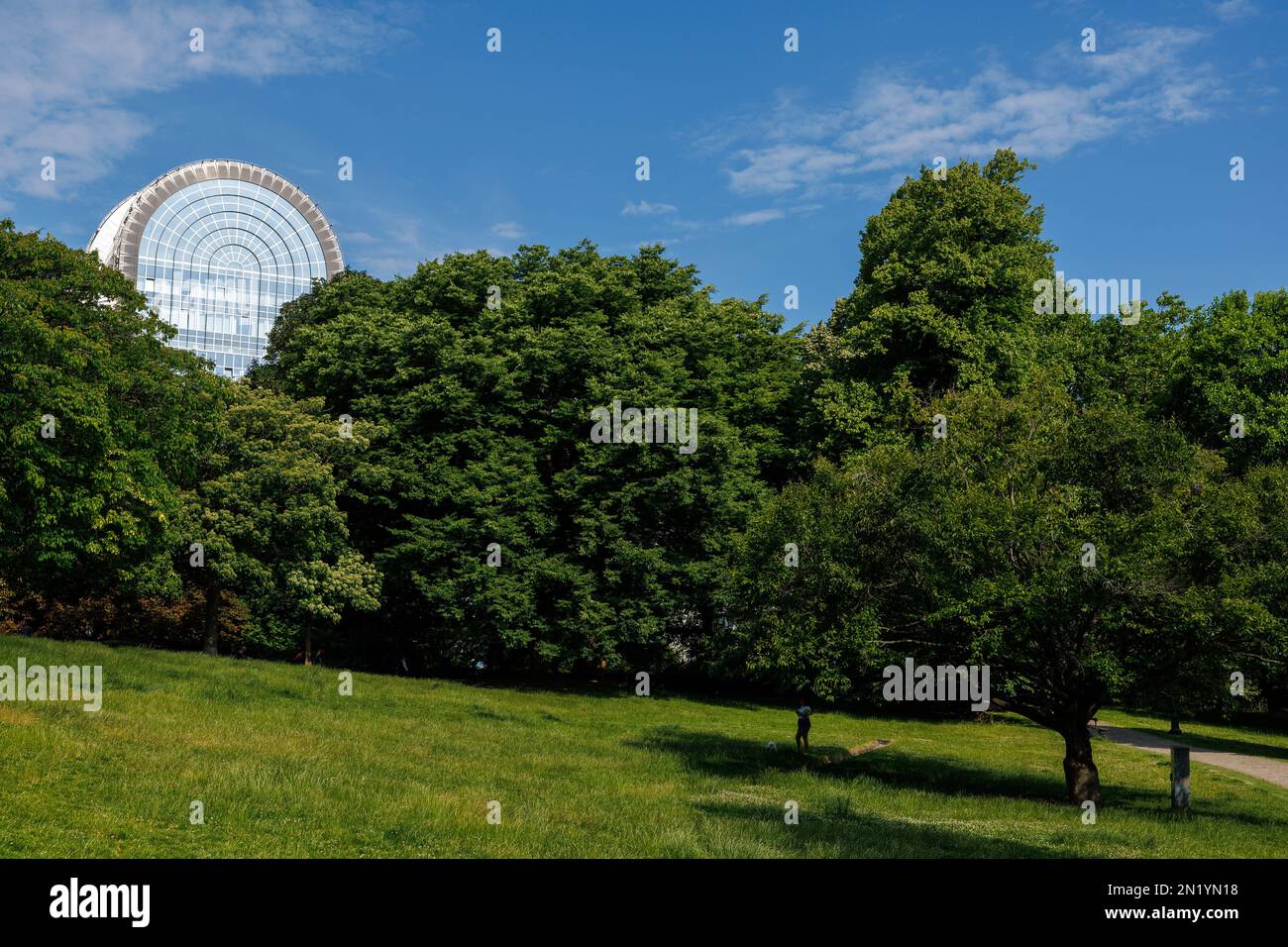 The European Parliament from the parc Léopold in Brussels Stock Photo ...