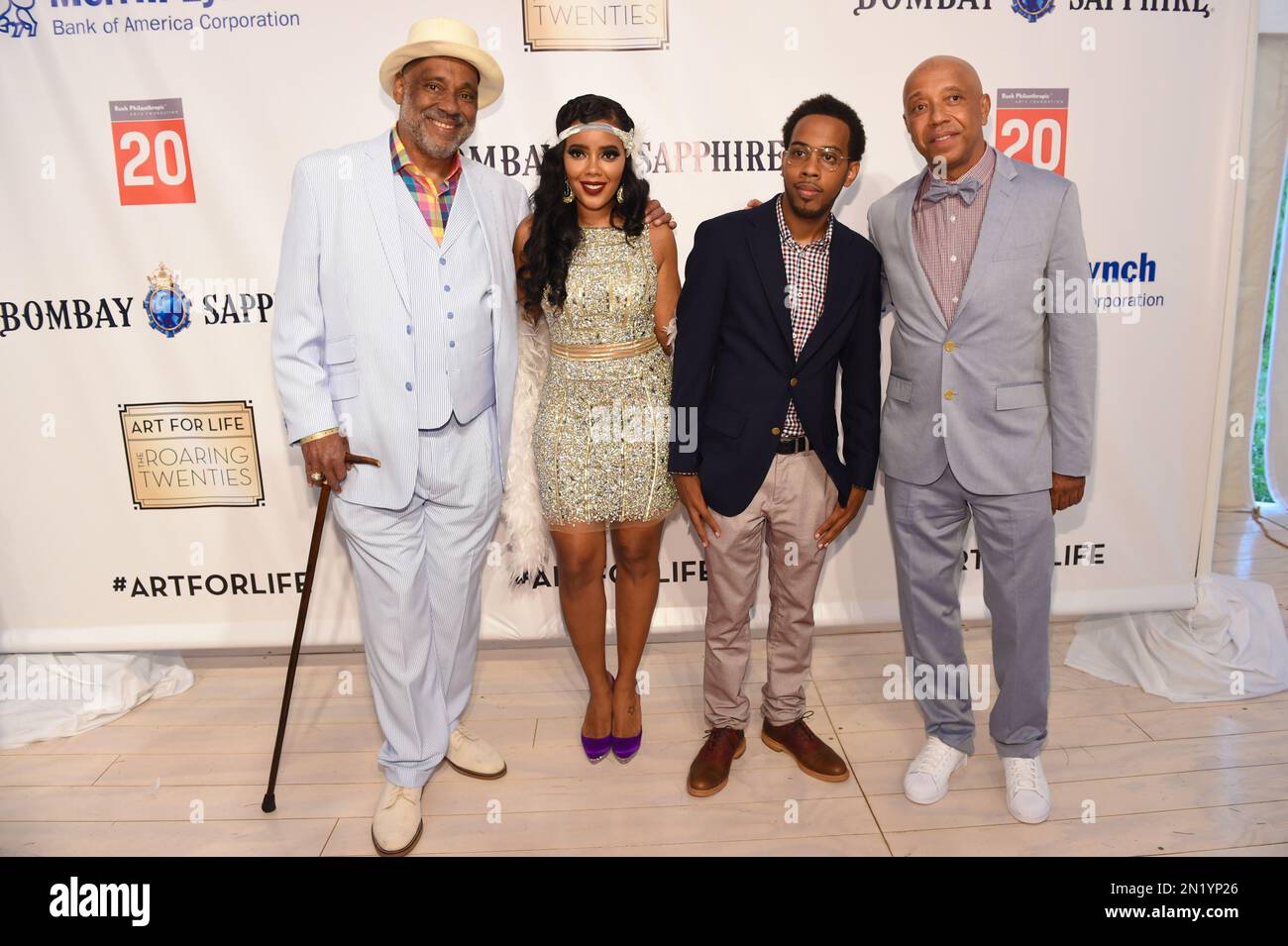 (L-R) Daniel Simmons, Jr., Angela Simmons, JoJo Simmons, and Russell ...