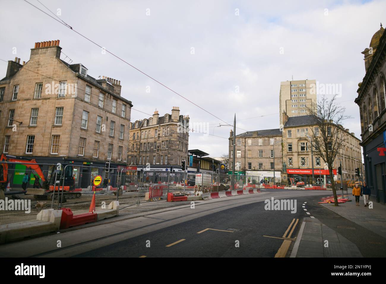 Edinburgh Scotland, UK 06 February 2023. General view of the tram line ...