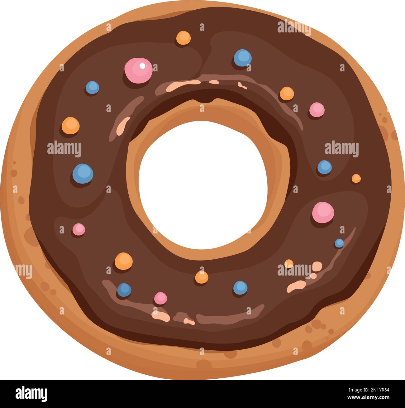 Donut cake icon cartoon vector. Chocolate sweet Stock Vector Image ...