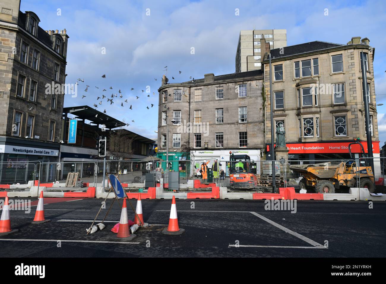 Edinburgh Scotland, UK 06 February 2023. General view of the tram line ...