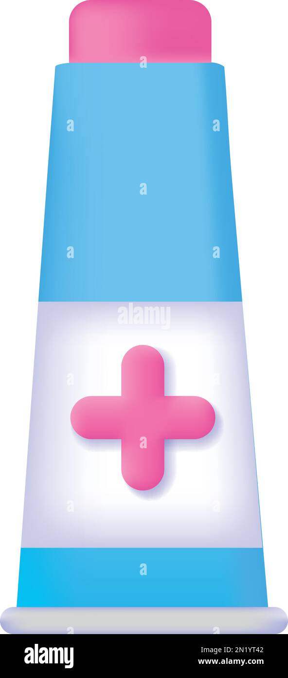Pharmacy drug cream tube icon 3d realistic cartoon vector. Medicine ...