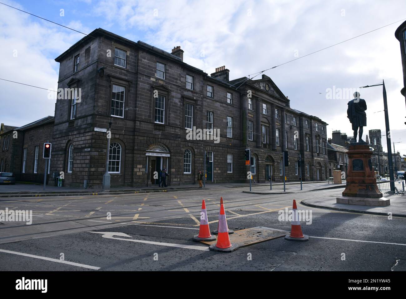 Edinburgh Scotland, UK 06 February 2023. General view of the tram line ...