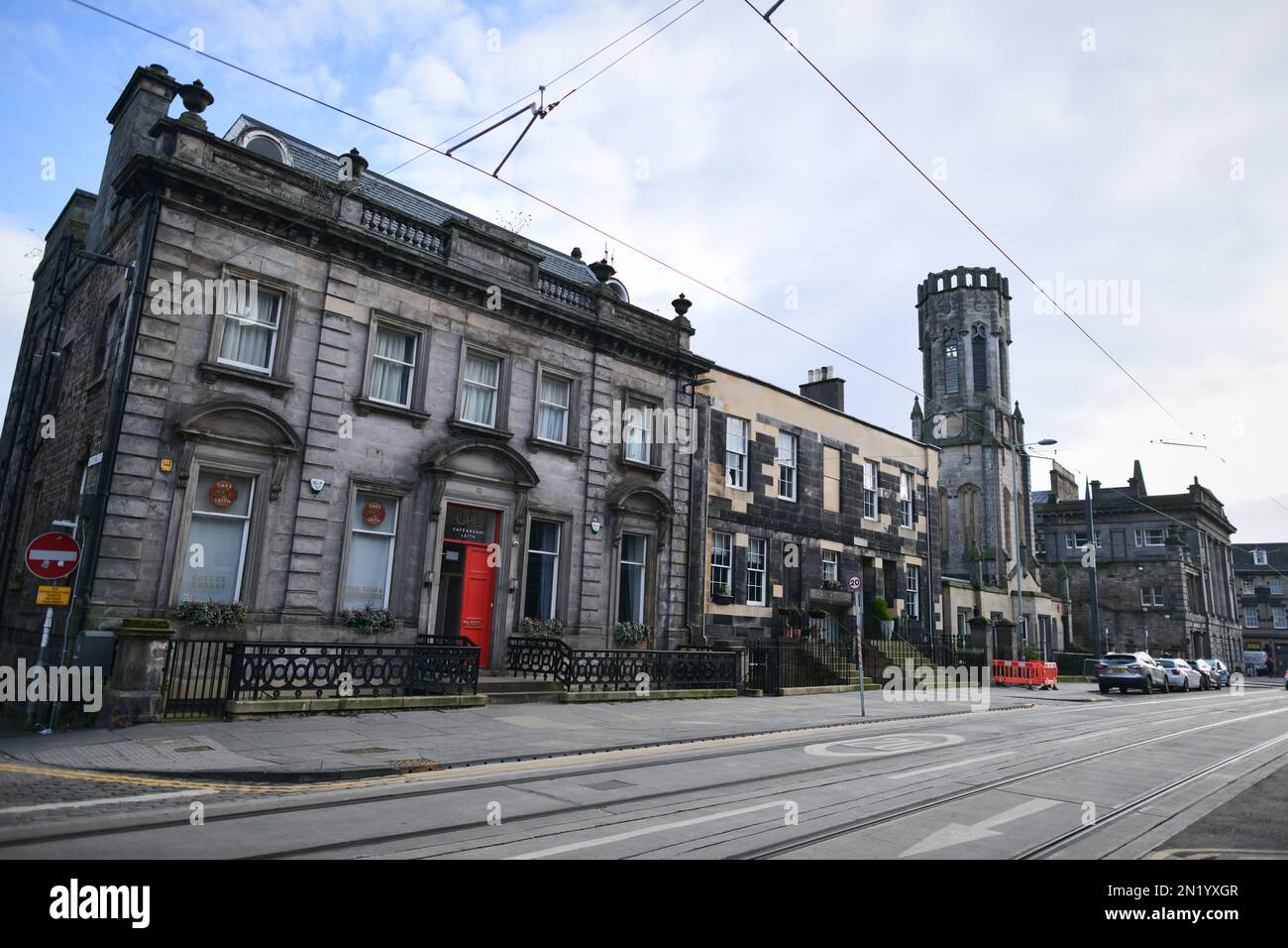 Edinburgh Scotland, UK 06 February 2023. General view of the tram line ...