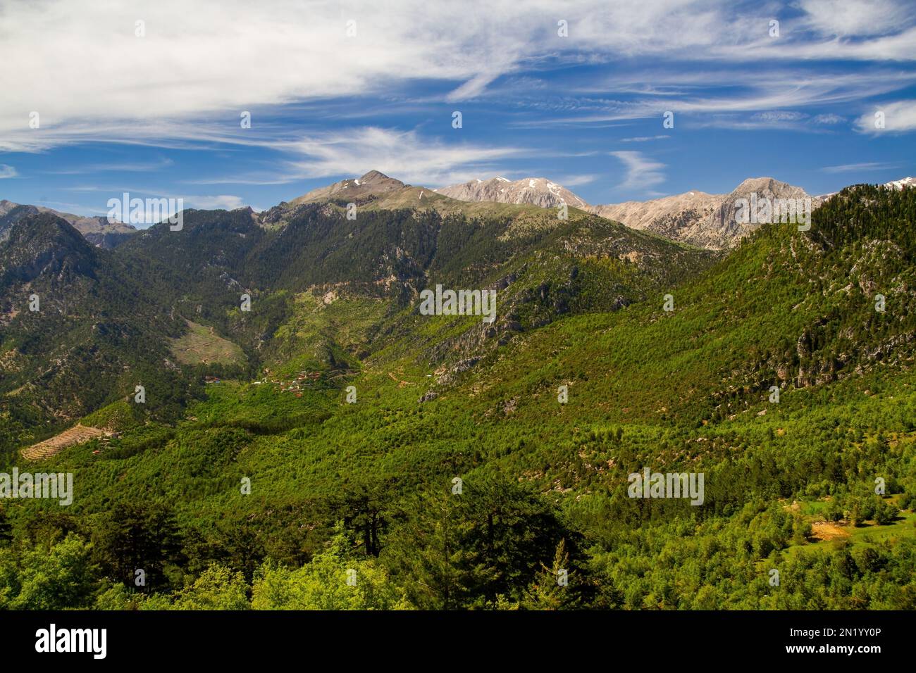 Turkey / Antalya A small village among the forested mountains Stock ...