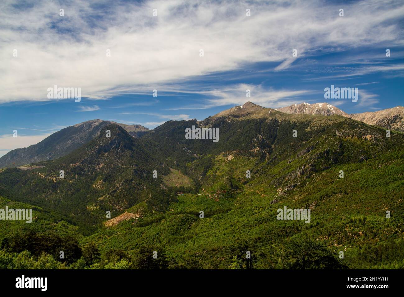 Turkey / Antalya A small village among the forested mountains Stock ...