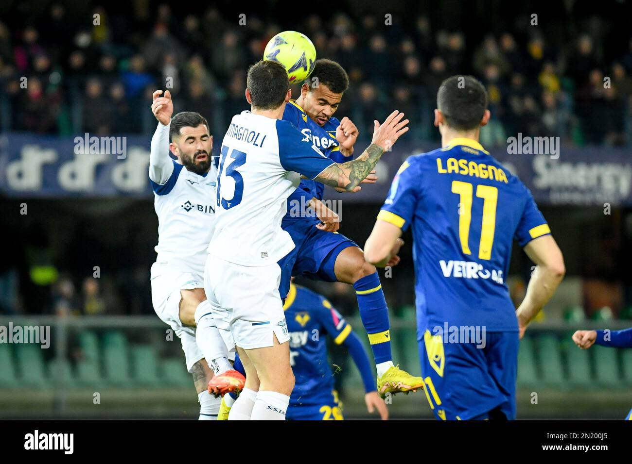 Marcantonio Bentegodi stadium, Verona, Italy, February 06, 2023, Header ...