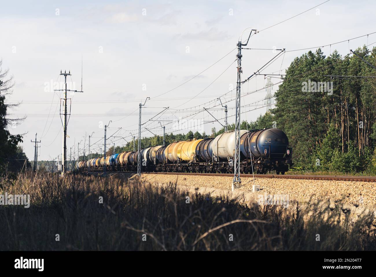 Long chemical tanker train hi-res stock photography and images - Alamy