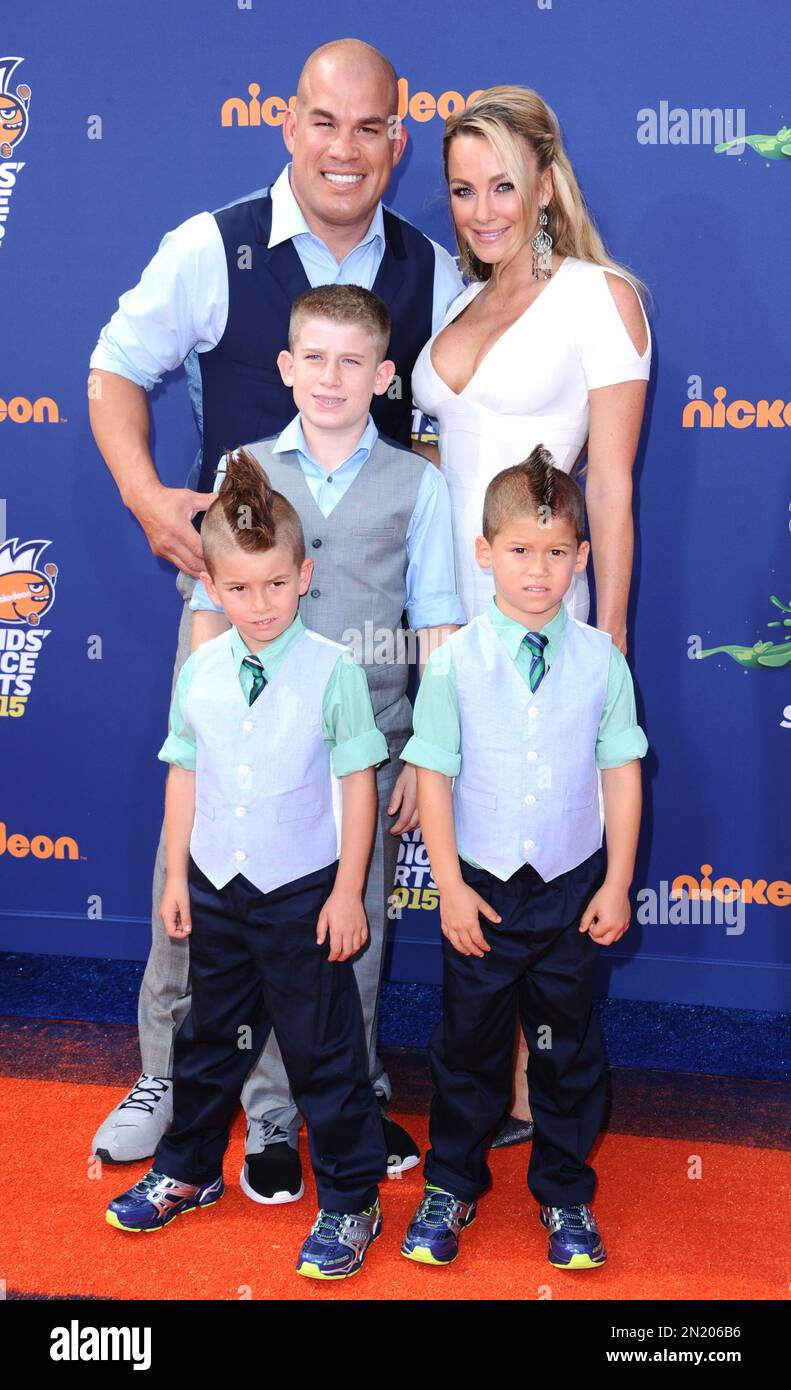 Tito Ortiz, left, and Amber Nichole, with Jesse Jameson Ortiz, Jacob Ortiz and Journey Jette ...