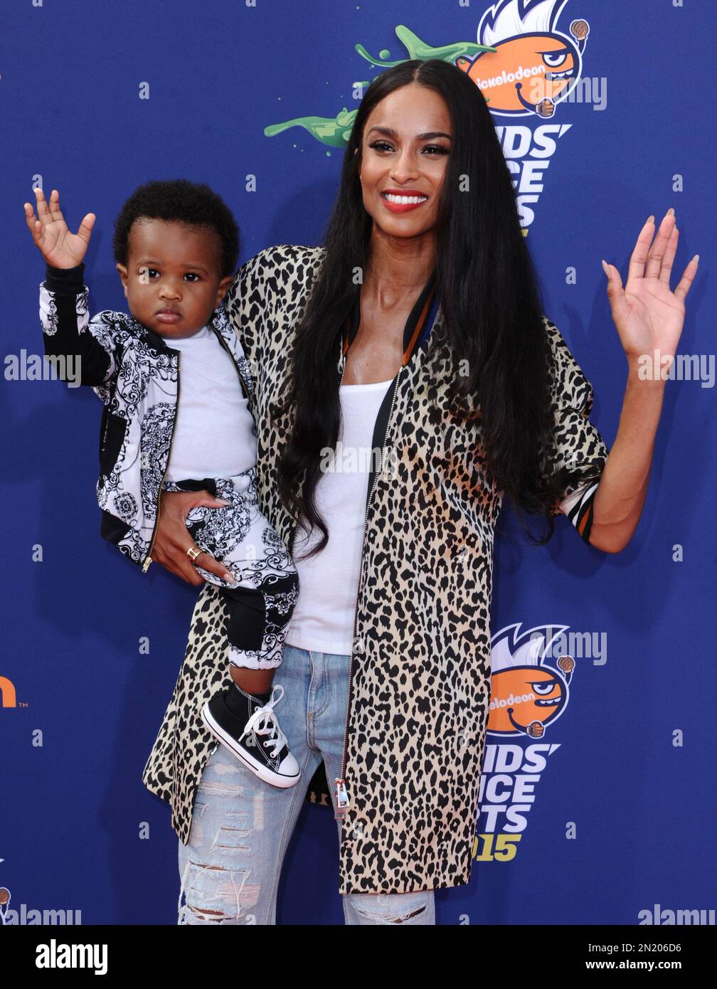 Ciara, right, and Future Zahir Wilburn arrive at the 2015 Kids' Choice ...