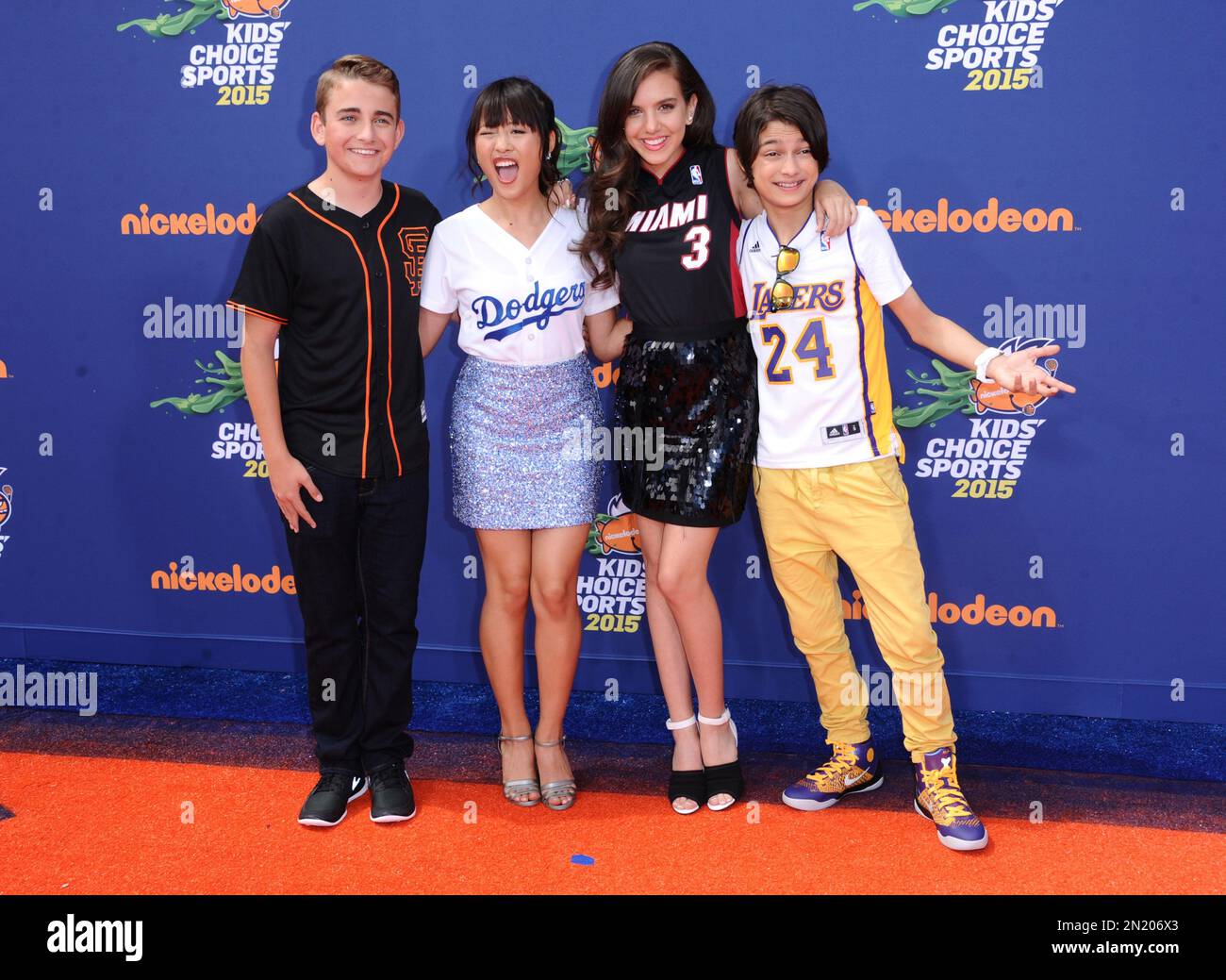 Buddy Handleson, and from left, Haley Tju, Lilimar, and Rio Mangini ...