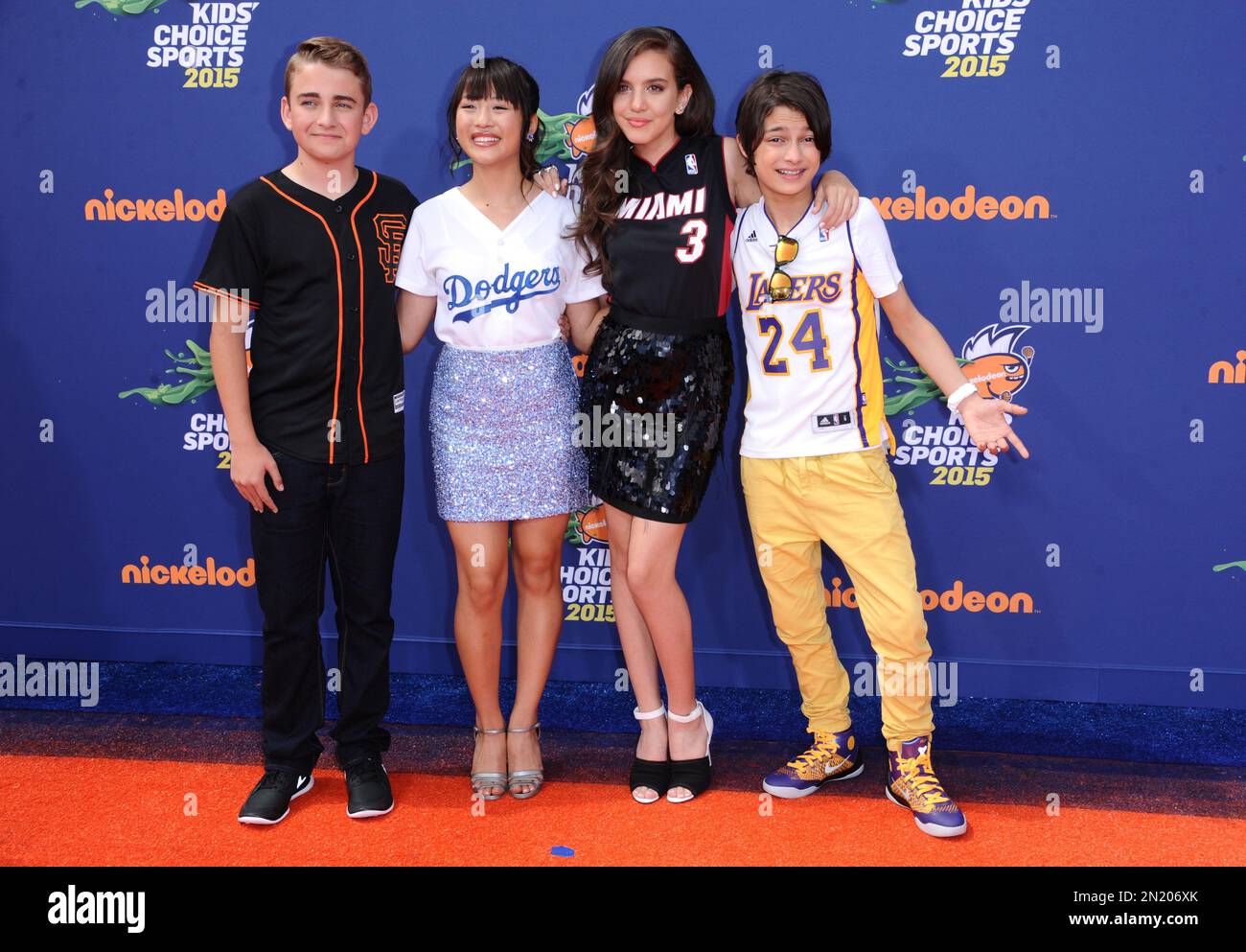Buddy Handleson, and from left, Haley Tju, Lilimar, and Rio Mangini ...