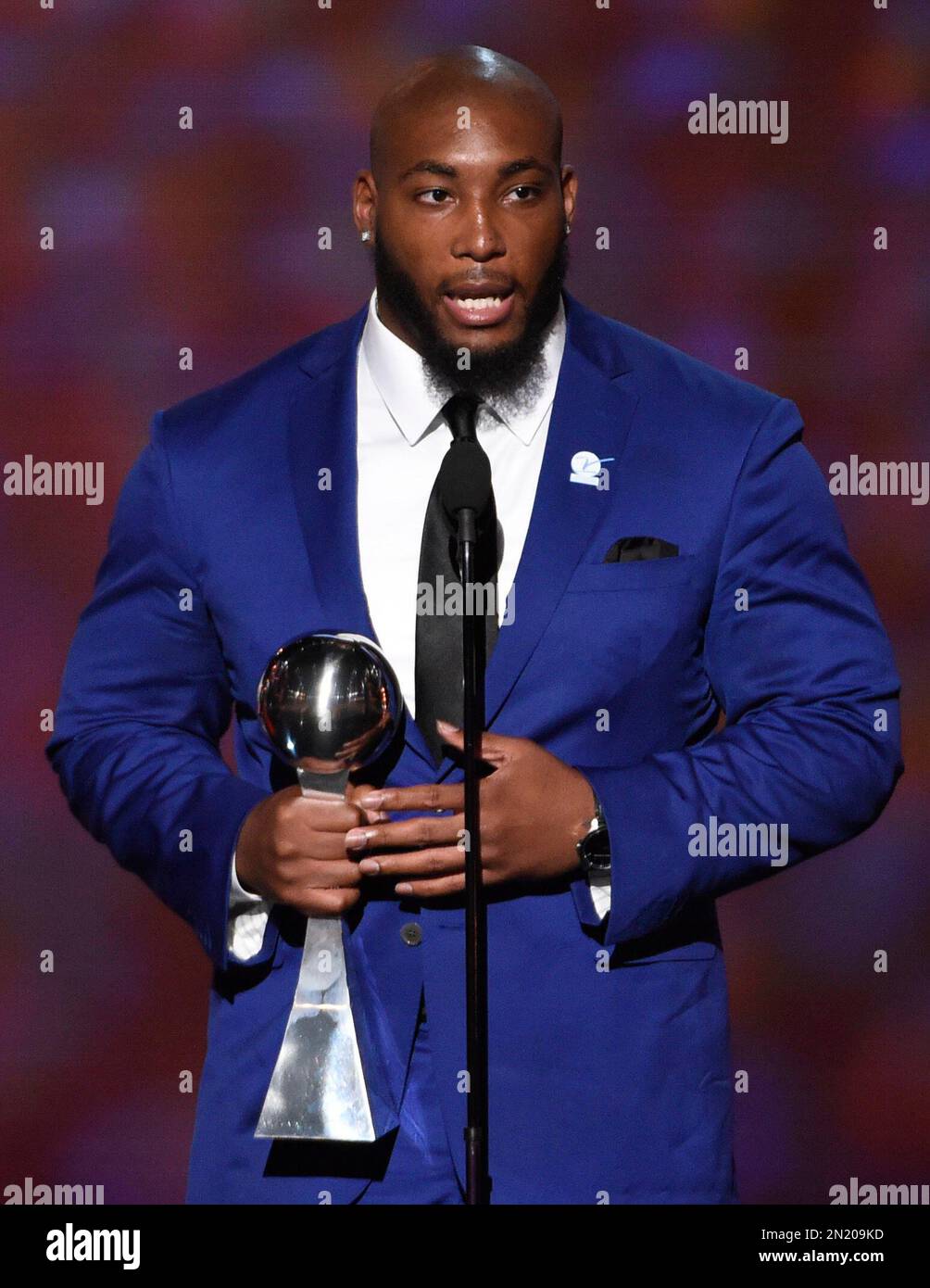 NFL player Devon Still, of the Cincinnati Bengals, accepts the Jimmy V ...