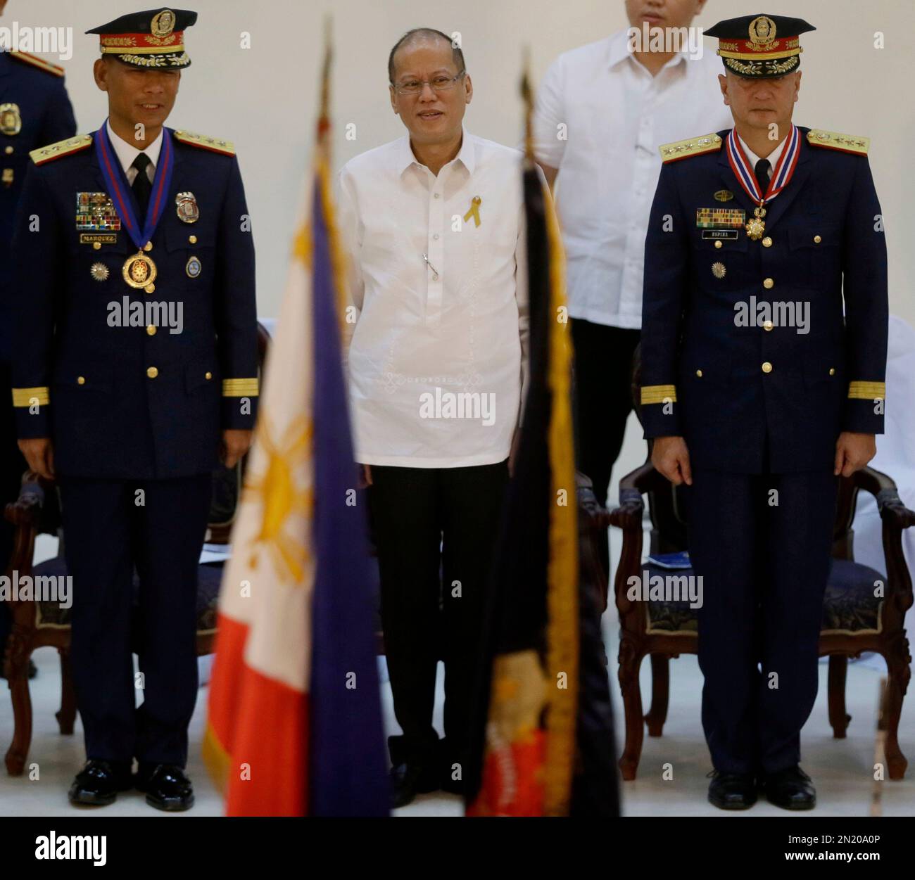 Philippine President Benigno Aquino III, center, new Philippine ...