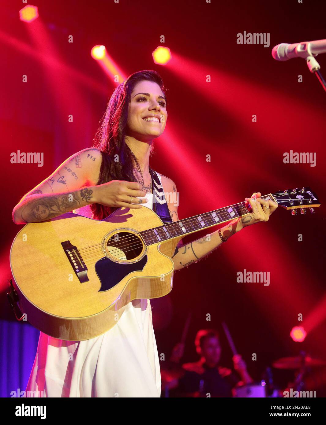 Singer-songwriter Christina Perri performs in concert during “The Girls ...