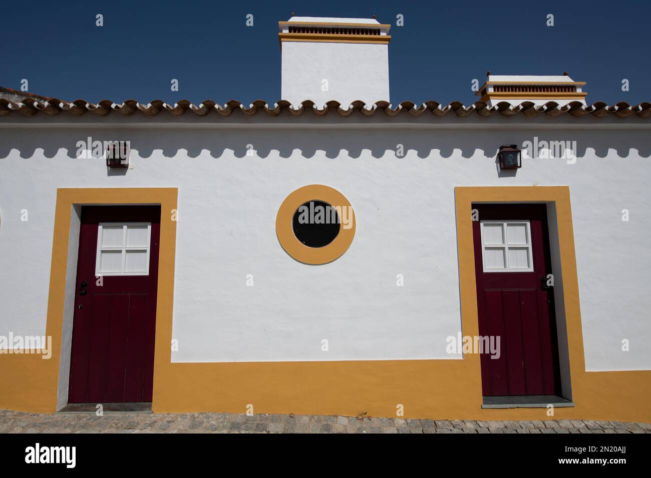 Painted houses, Terena, Alandroal, Alentejo, Portugal, Europe Stock ...