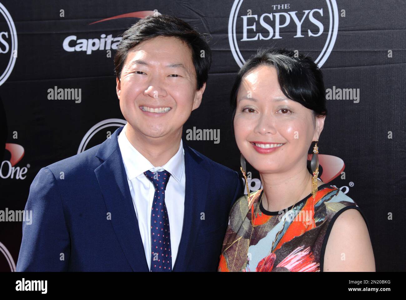 Ken Jeong, left, and Tran Jeong arrives at the ESPY Awards at the ...