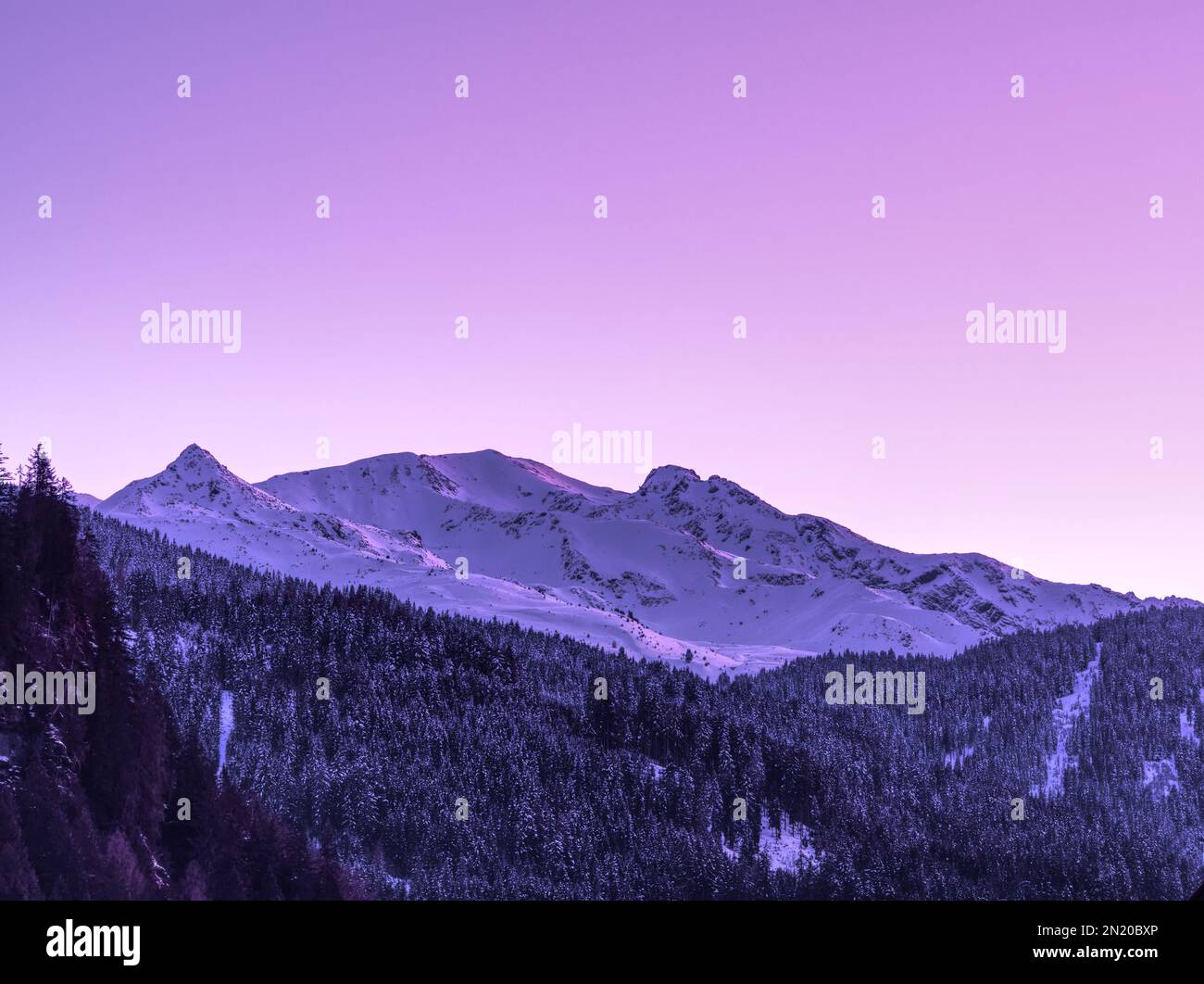 Alpine mountain landscapes in dusk colours, Gries, Austria Stock Photo ...