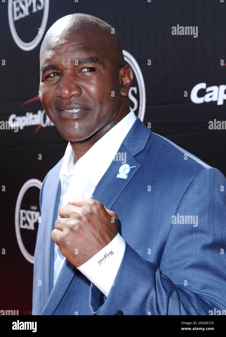 Former professional boxer Evander Holyfield arrives at the ESPY Awards ...