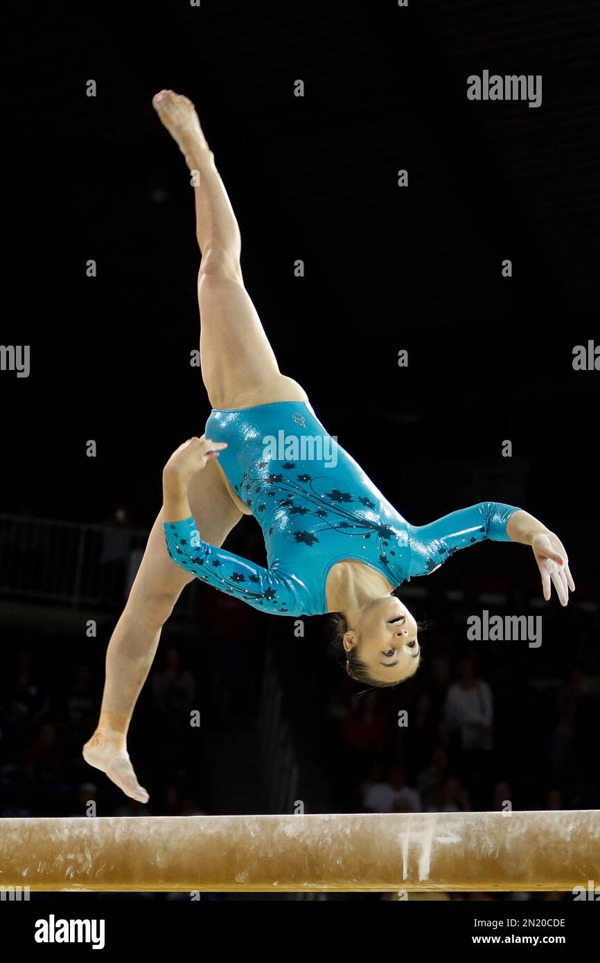 Canada's Victoria Woo performs during women's artistic gymnastics ...