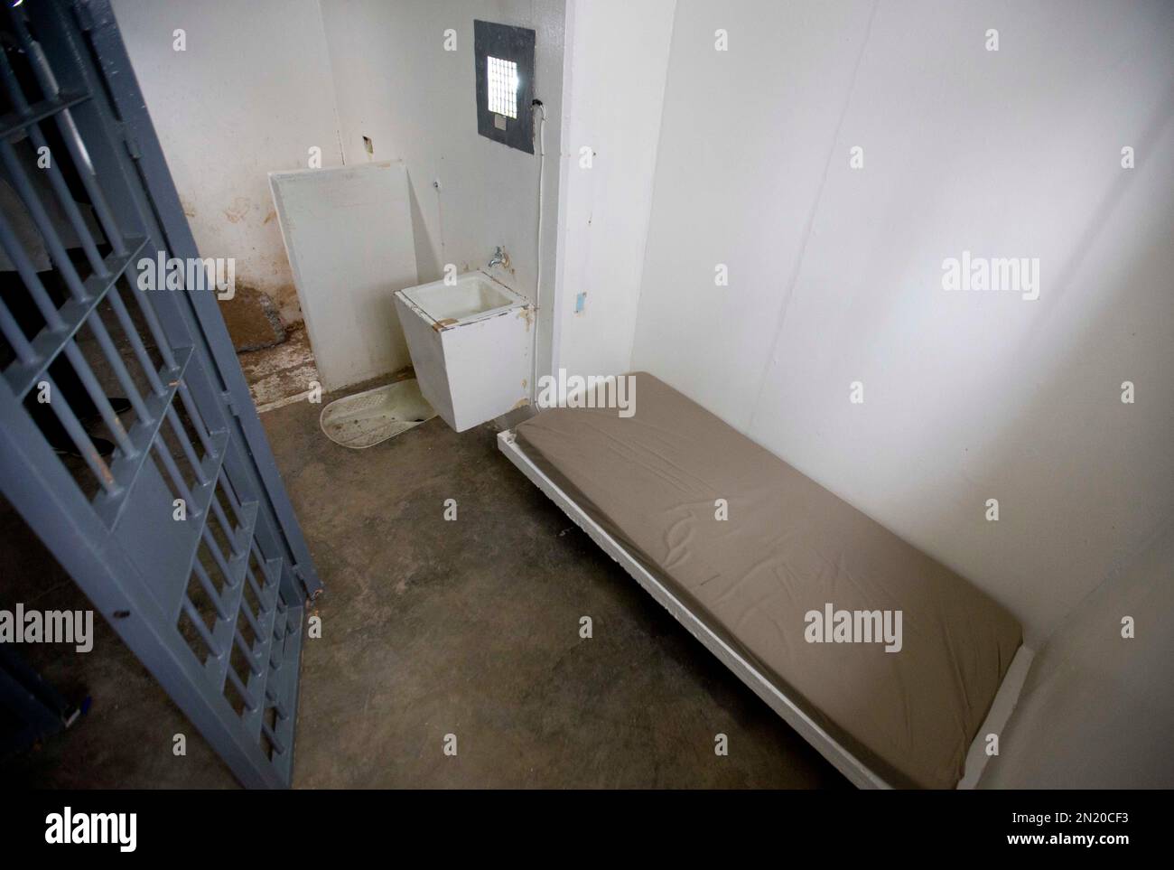 The photo shows the interior of the cell occupied by drug lord Joaquin ...