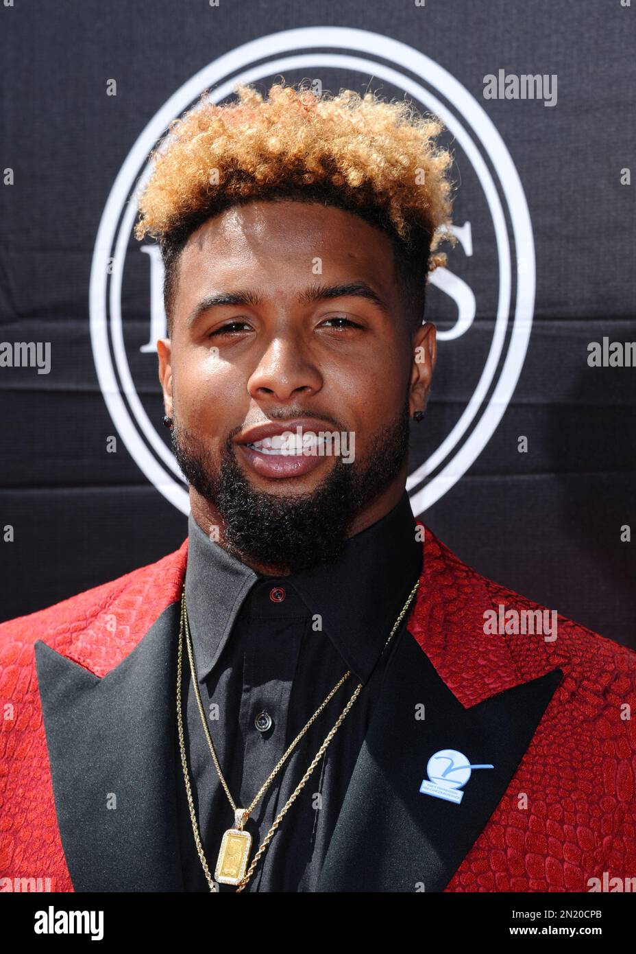 NFL player Odell Beckham Jr., of the New York Giants, arrives at the ...