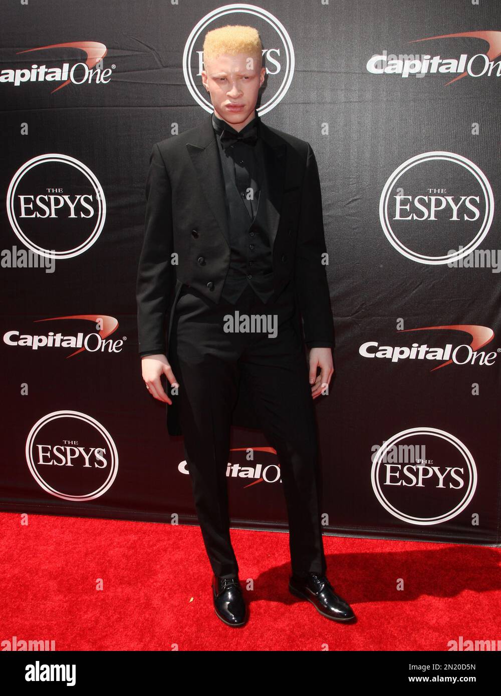 Model Shaun Ross arrives at the ESPY Awards at the Microsoft Theater on ...