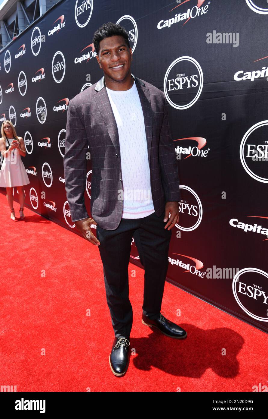 NFL player Julius Thomas, of the Jacksonville Jaguars, arrives at the ...