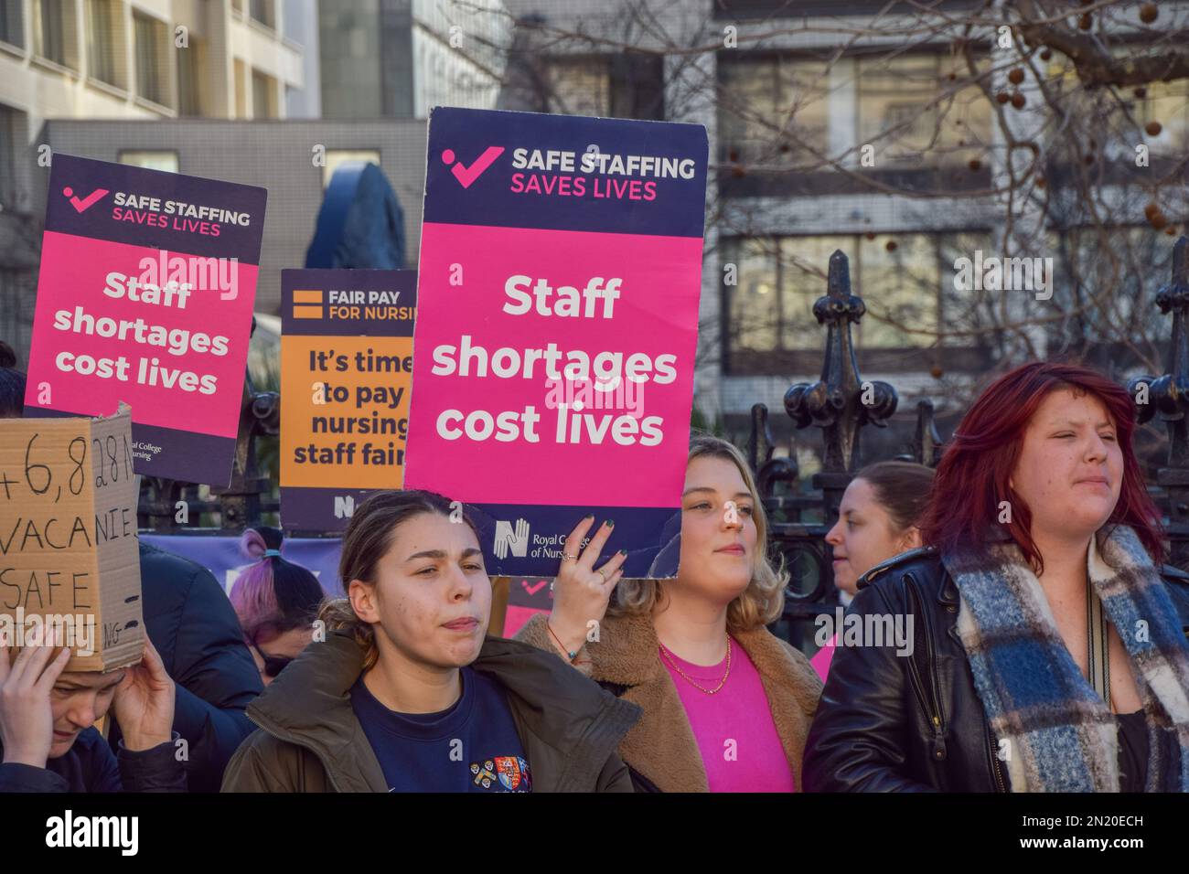 London, UK. 6th February 2023. Picket outside St Thomas' Hospital as ...