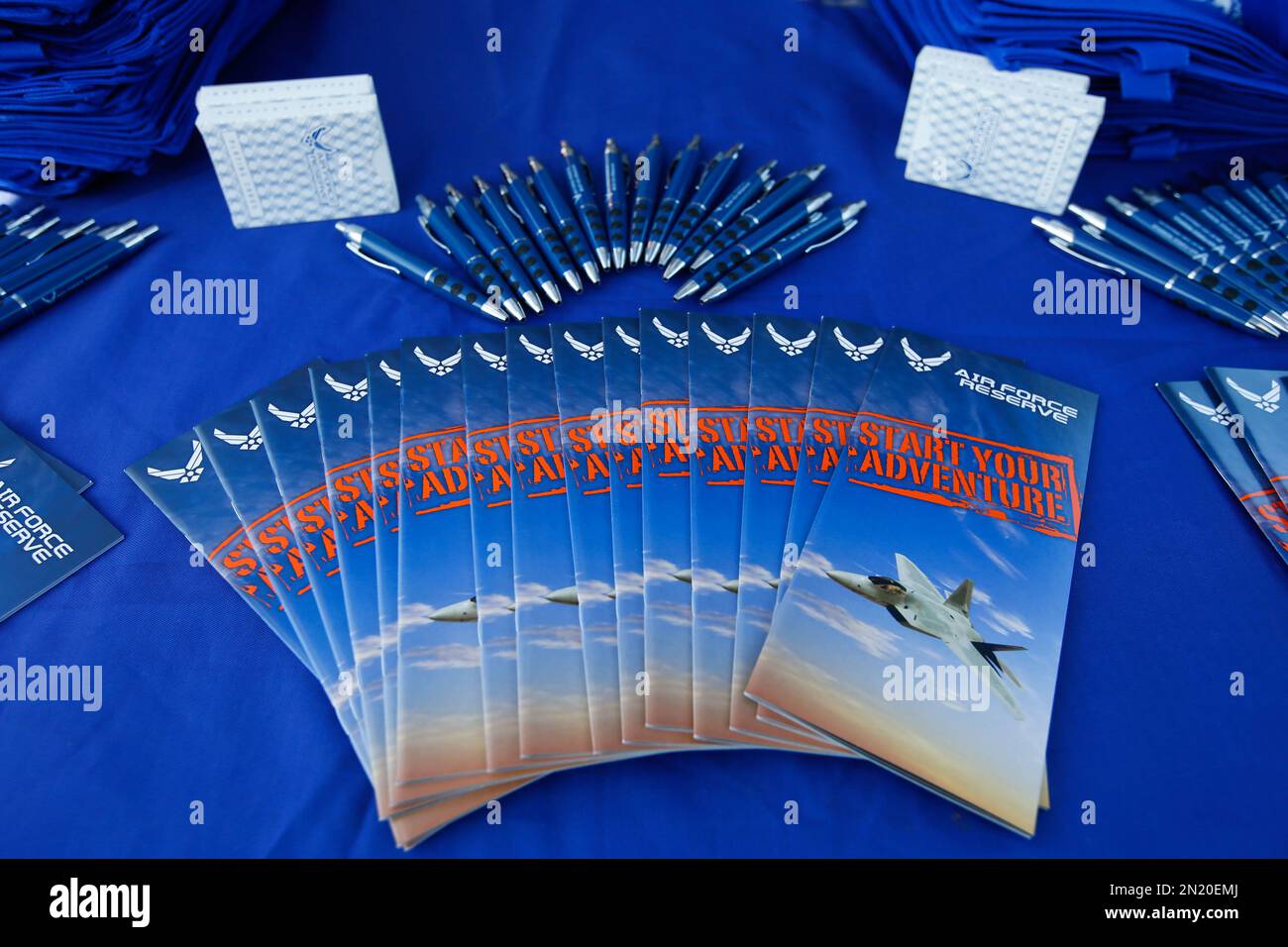 Air Force Reserve pamphlets are seen at Avaya Stadium before the start ...