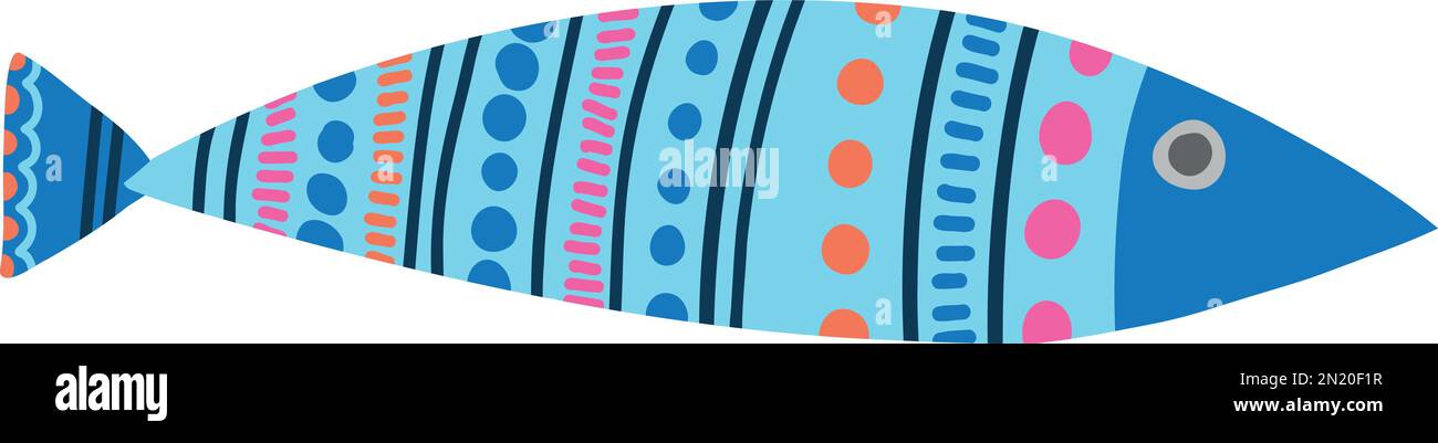 Cute doodle fish card. Around motif with fish Stock Vector Image & Art ...