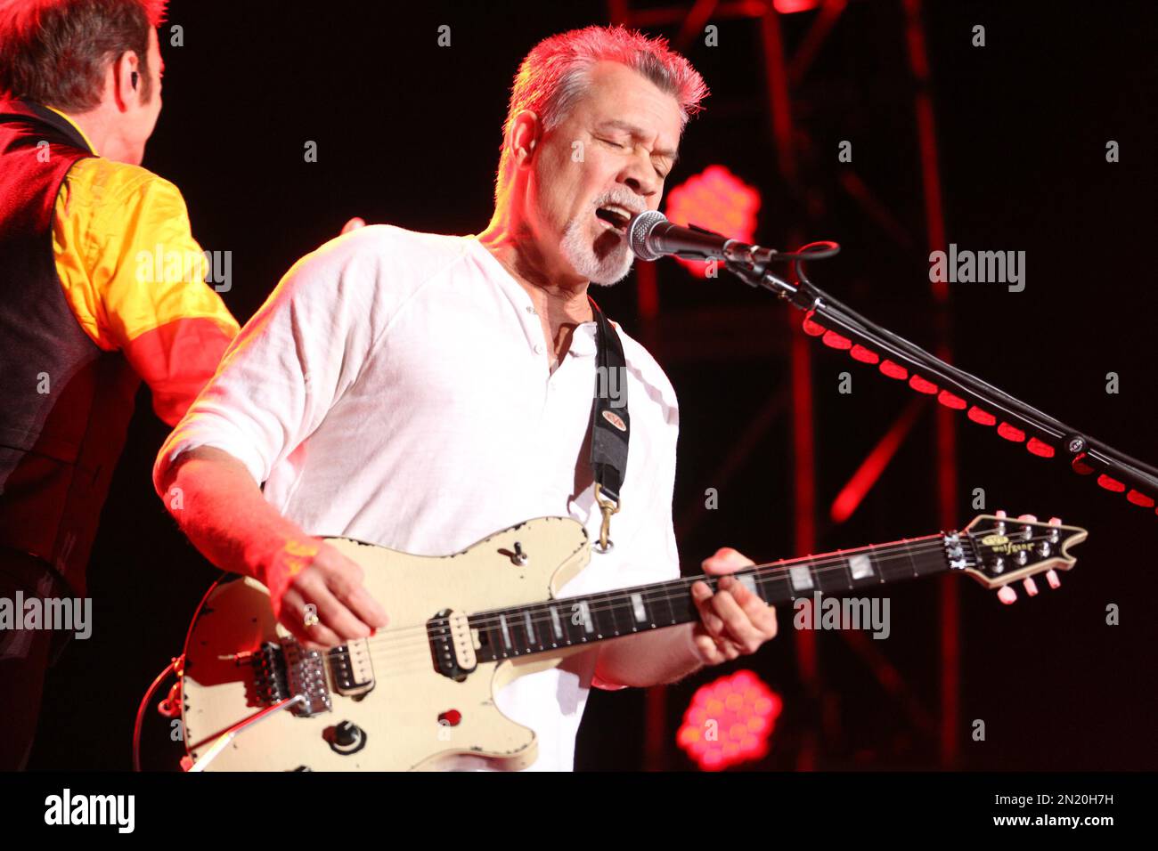 Eddie Van Halen of Van Halen performs at the Irvine Meadows ...
