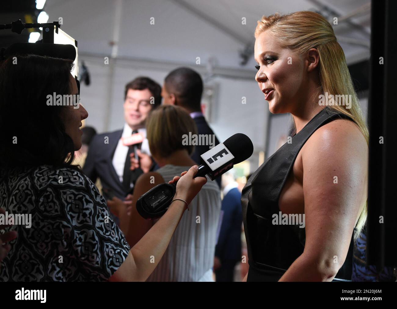 Actress Amy Schumer, right, attends the world premiere of "Trainwreck ...