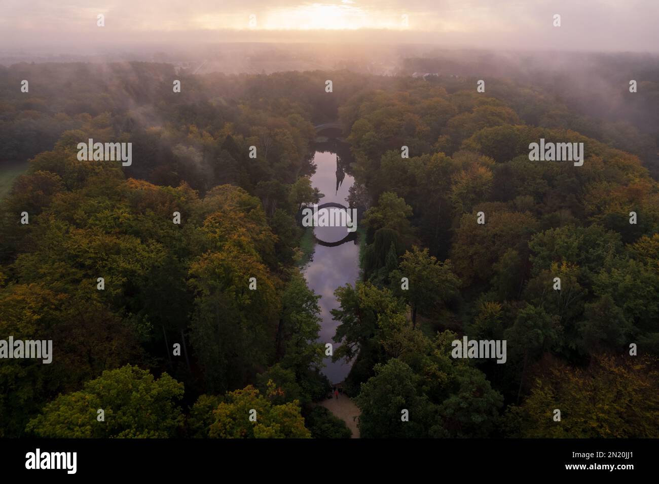 Aerial view of Devils bridge in Germany in Saxony Stock Photo - Alamy