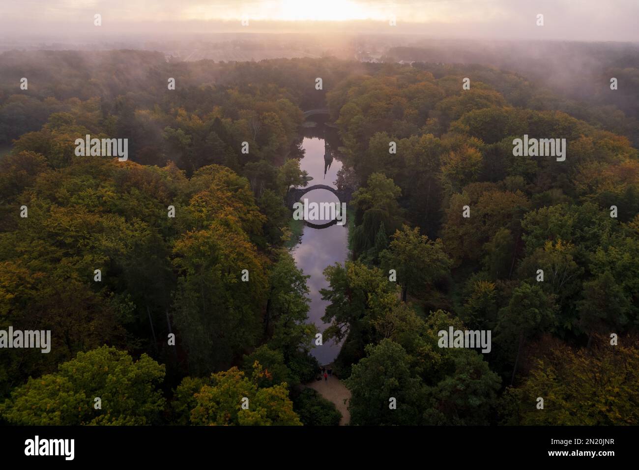 Aerial view of Devils bridge in Germany in Saxony Stock Photo - Alamy
