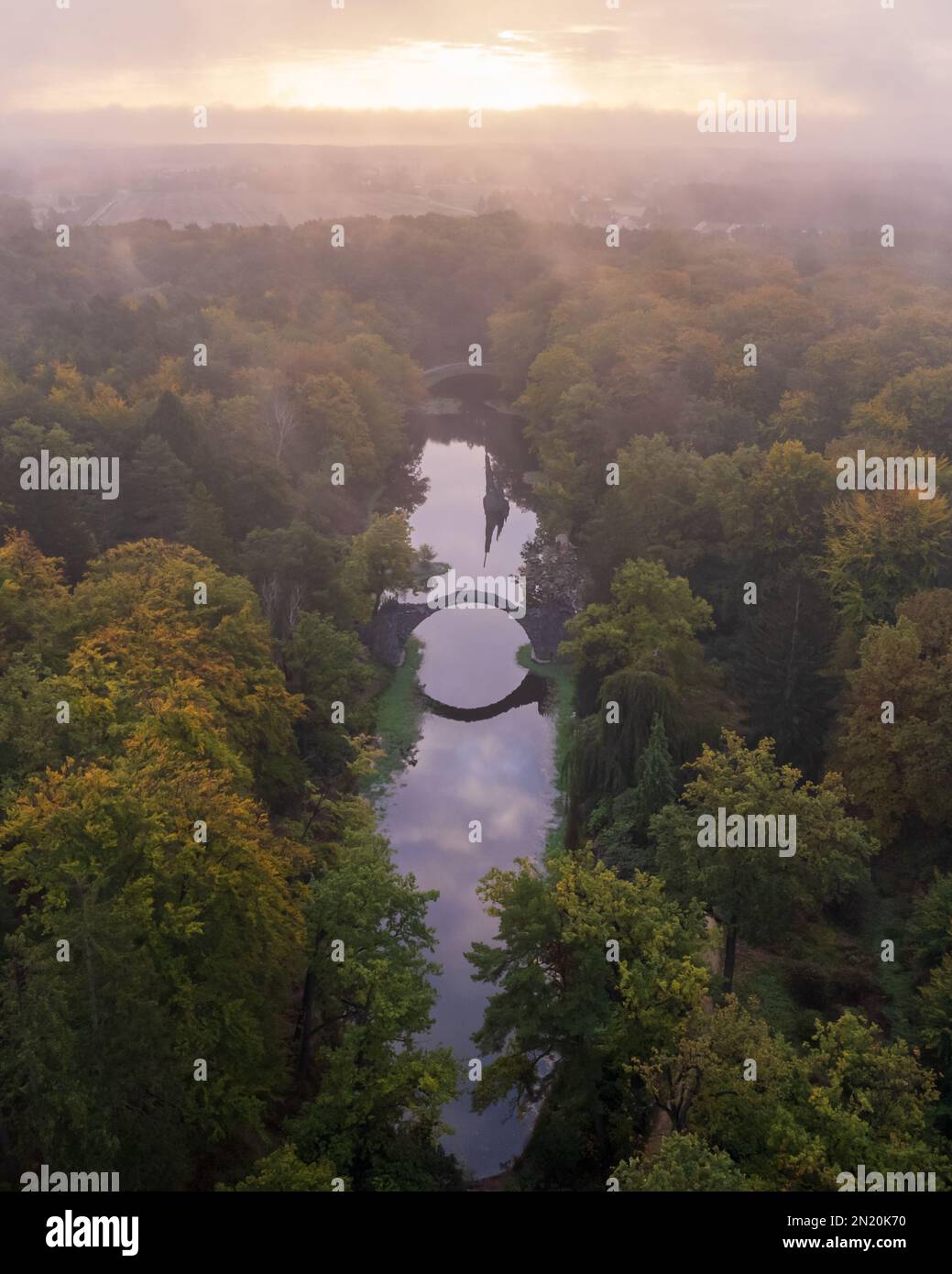 Aerial view of Devils bridge in Germany in Saxony Stock Photo - Alamy