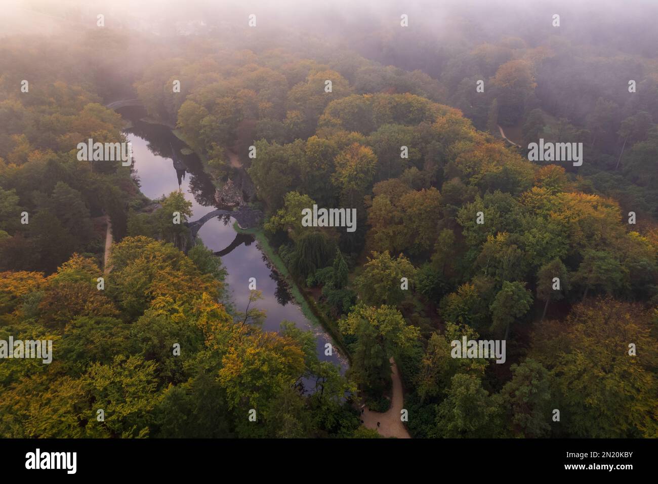 Aerial view of Devils bridge in Germany in Saxony Stock Photo - Alamy