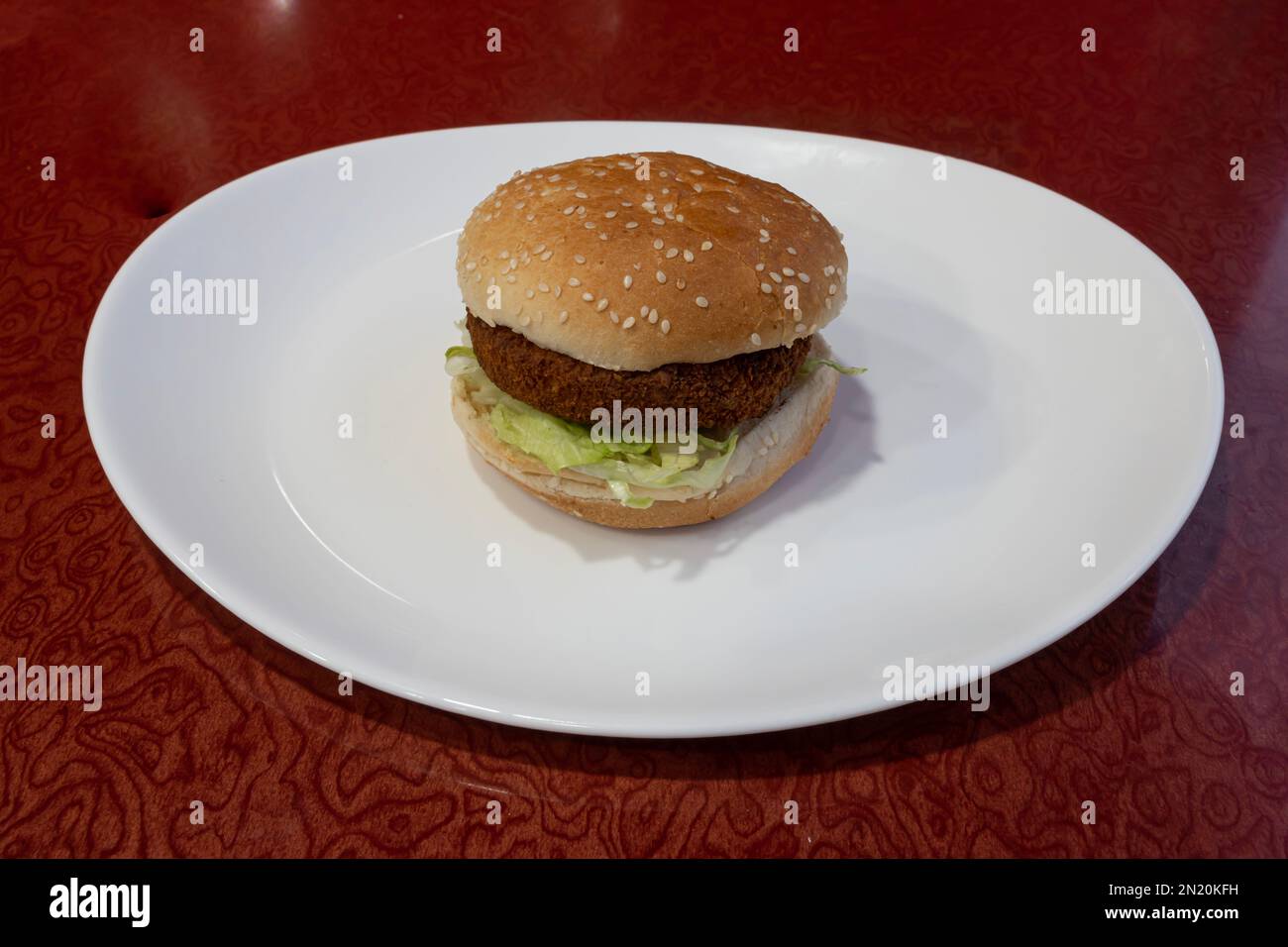 Middle East dishe culinary Still Life. Vegetarian burger with salad ...