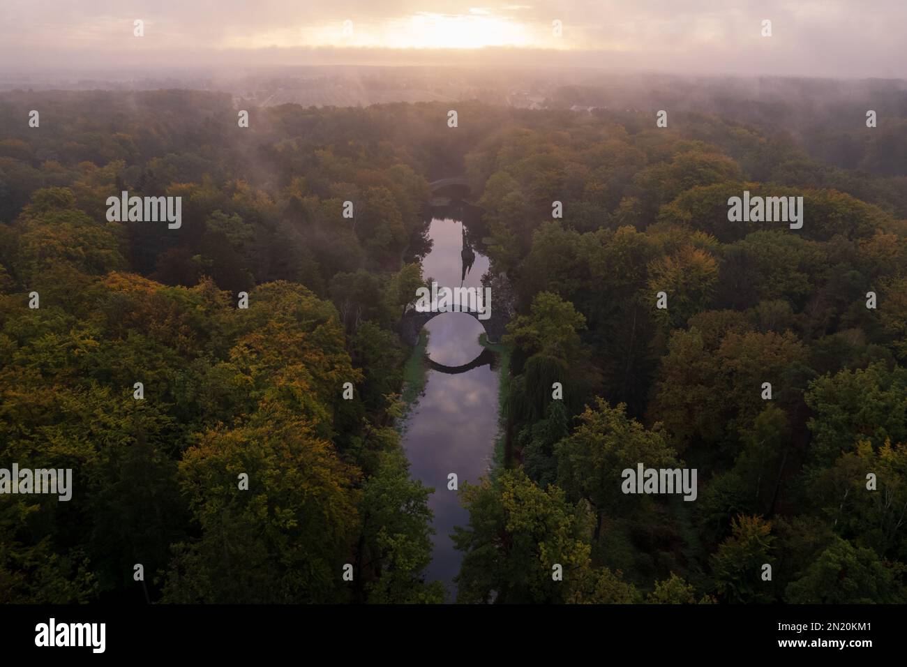 Aerial view of Devils bridge in Germany in Saxony Stock Photo - Alamy