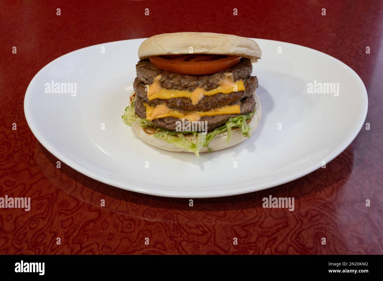 Middle East dishe culinary Still Life. Triple Cheese burger with ...