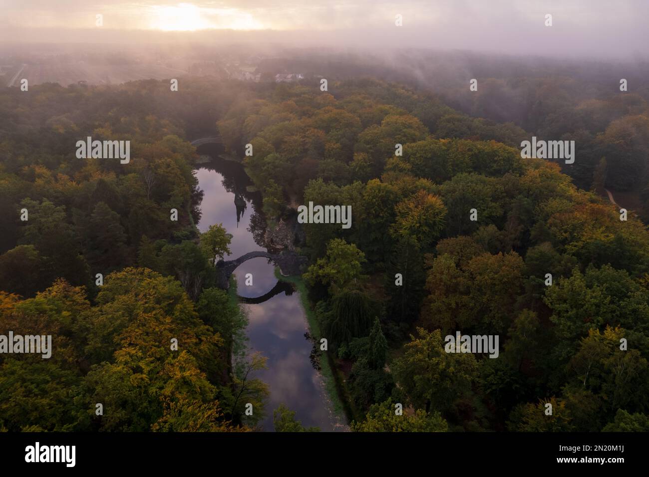 Aerial view of Devils bridge in Germany in Saxony Stock Photo - Alamy