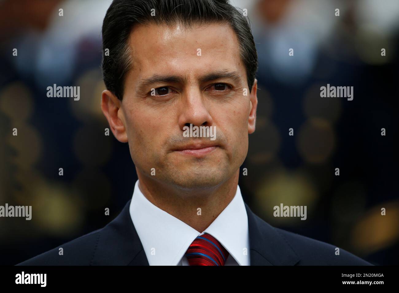 Mexican President Enrique Pena Nieto attends a wreath laying ceremony ...