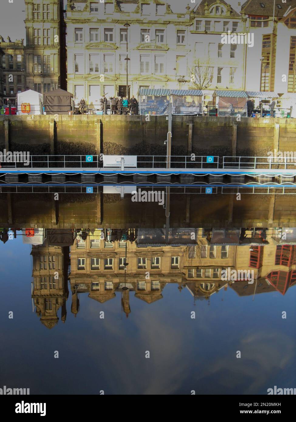 Reflections in the River Tyne at Newcastle Quayside Stock Photo - Alamy